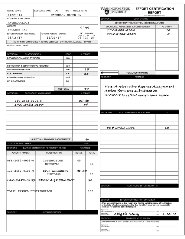 40.37 Effort Certification | Office of Policies, Records, and Forms ...