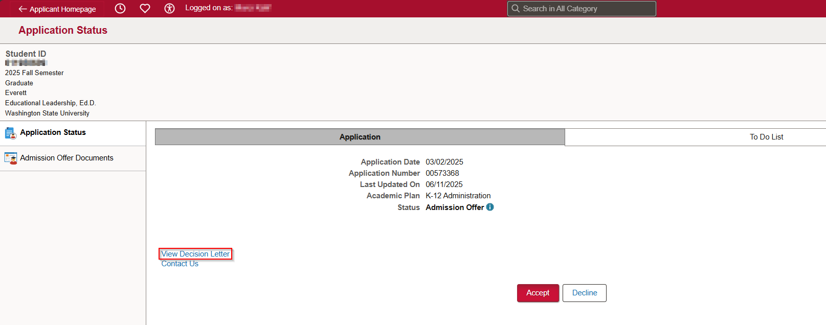 How to Accept Your Admission Offer in myWSU | The Graduate School ...
