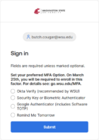 New MFA Selection Prompt, 3/11 | Information Technology Services | Washington State University
