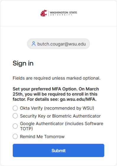 New MFA Selection Prompt, 3/11 | Information Technology Services ...