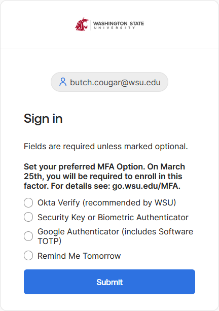 New MFA Selection Prompt, 3/11 | Information Technology Services ...