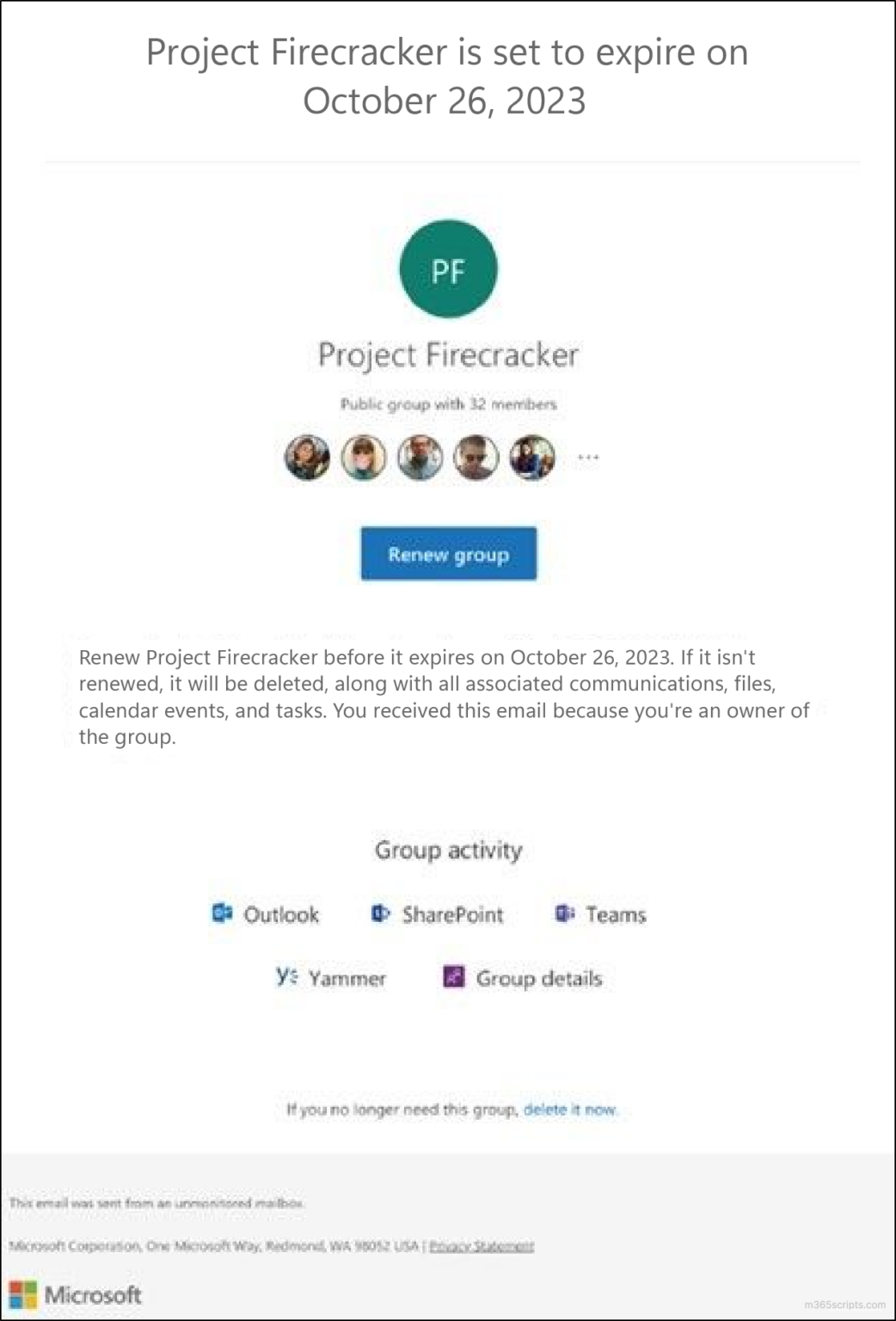 Microsoft Team, Microsoft 365 Group, and SharePoint Site Expiration ...