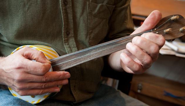 Gallery: John Elwood with canjos and other instruments in his studio ...