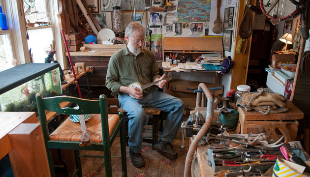 Gallery: John Elwood with canjos and other instruments in his studio ...