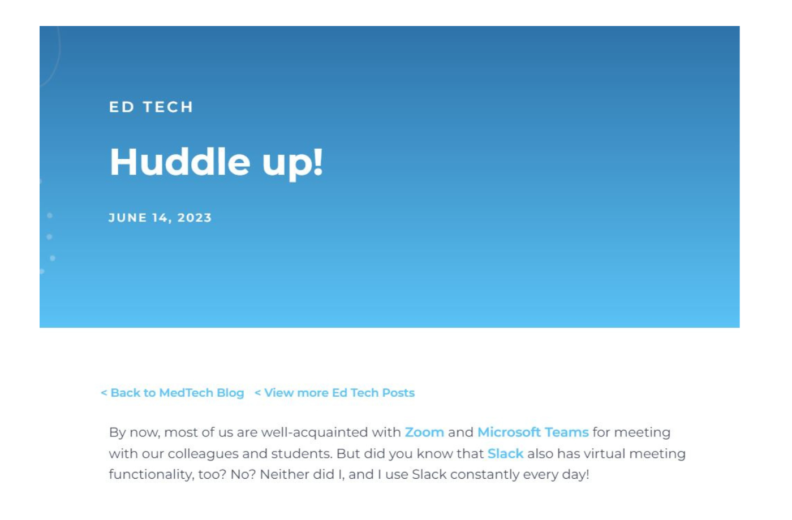 Huddle up with Slack Huddle | Elson S. Floyd College of Medicine News | Washington State University