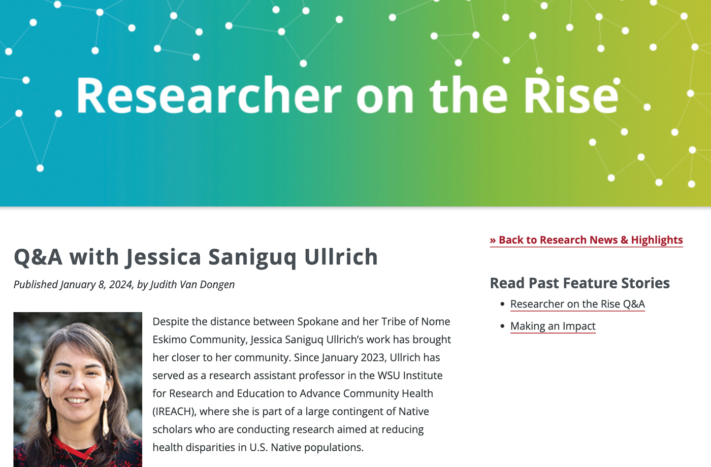 Researcher on the Rise: Jessica Saniguq Ullrich | Elson S. Floyd ...