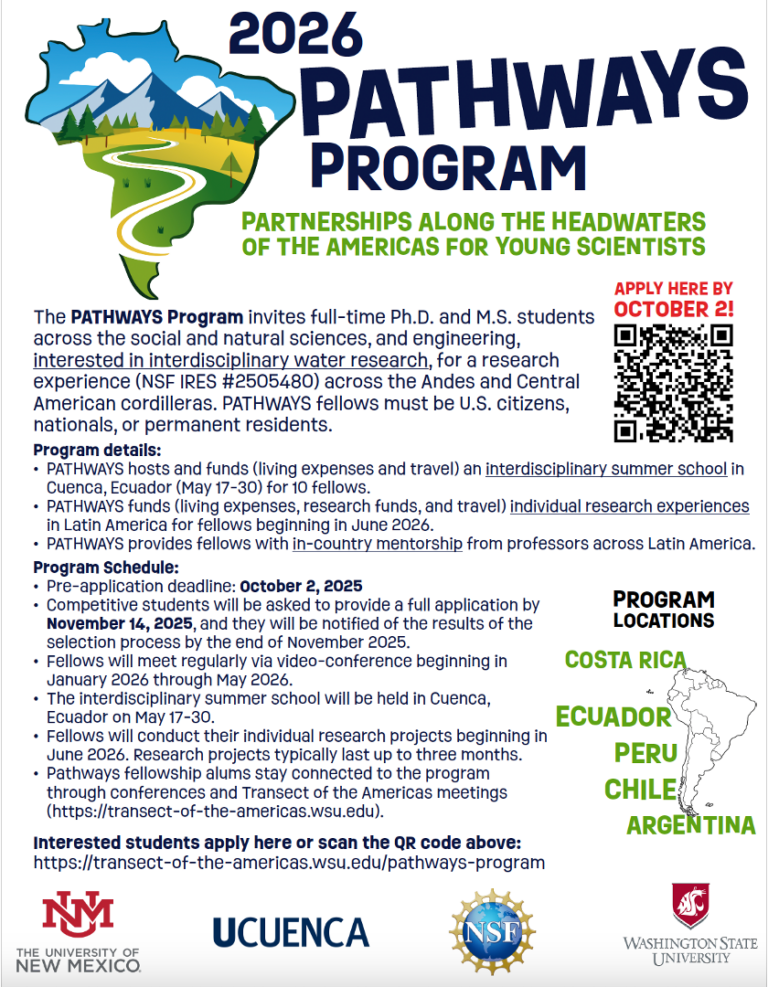 Pathways Program | Transect of the Americas | Washington State University