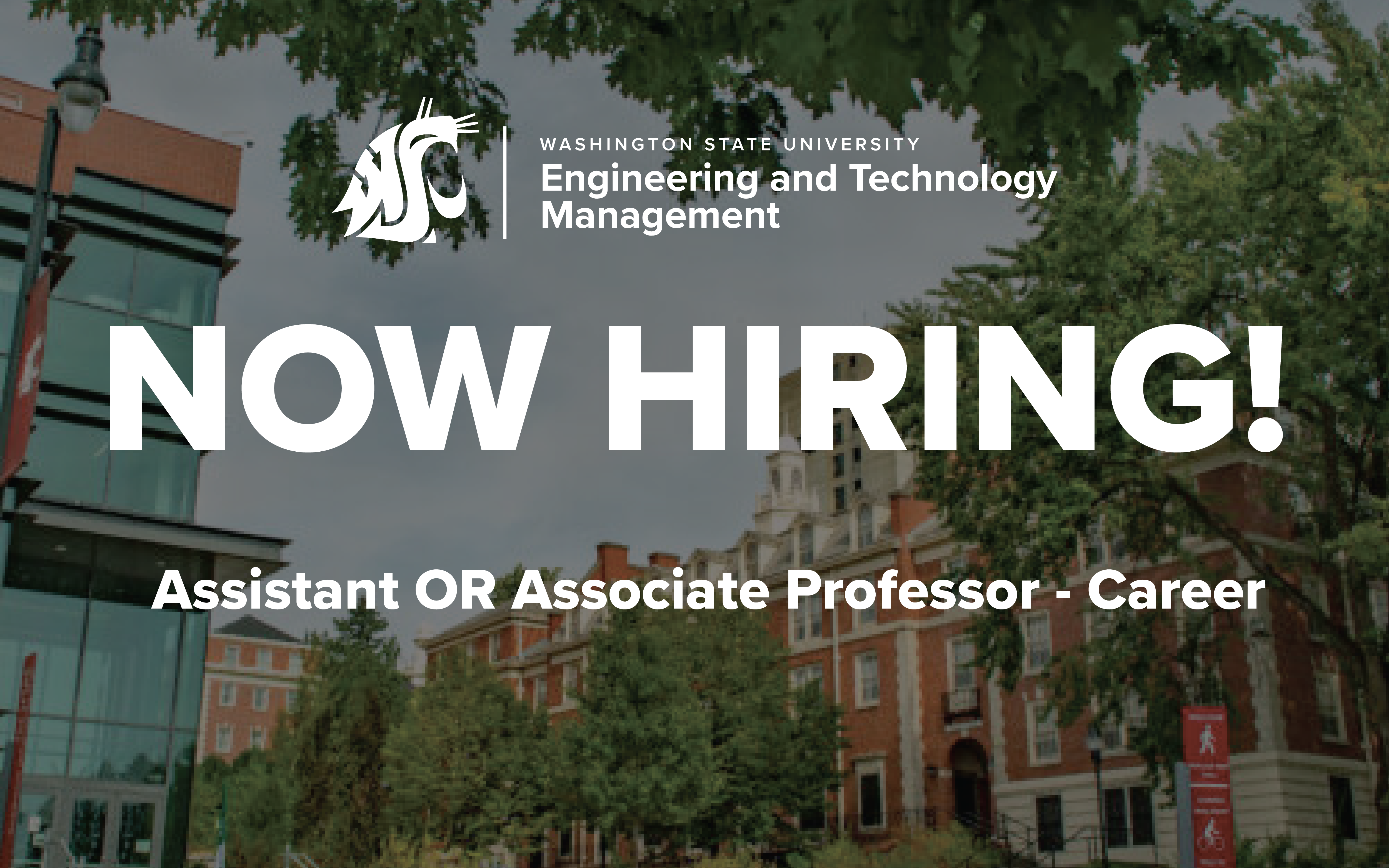 ETM is now hiring! | Engineering and Technology Management | Washington ...