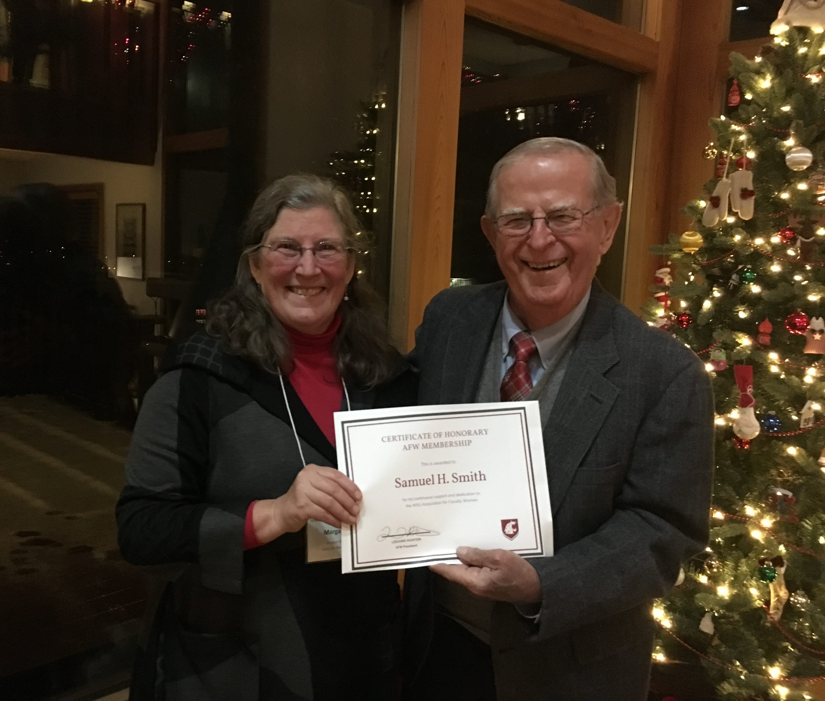 Samuel H. Smith Awarded Honorary AFW Membership | Association for ...